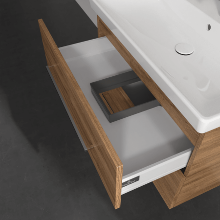 V&B Avento Oak Kansas 800mm Wall Hung 2-Drawer Washbasin and Vanity Unit