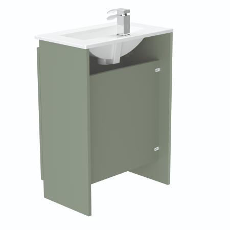 Newland 600mm Slimline Floorstanding Double Door Basin Unit With ...