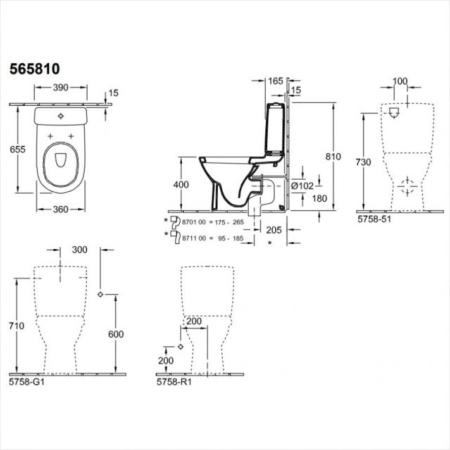 Villeroy & Boch O.Novo Close Coupled Toilet Pan 56581001