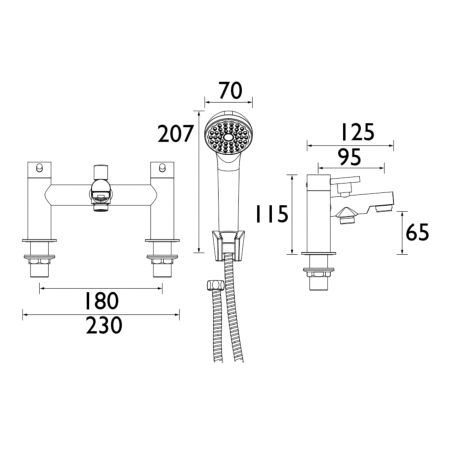 Bristan Mios Bath Shower Mixer MIO BSM C