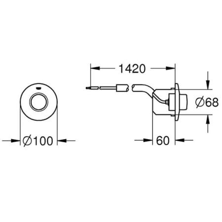 Grohe Single Chrome Flush Air Push Button 37060000