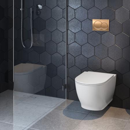 Geberit Alpha01 Round Dual Flush Plate - Red Gold