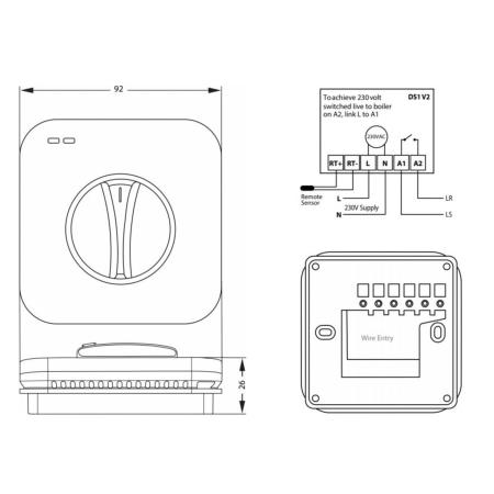 Heatmiser DS1 Dial Thermostat V2