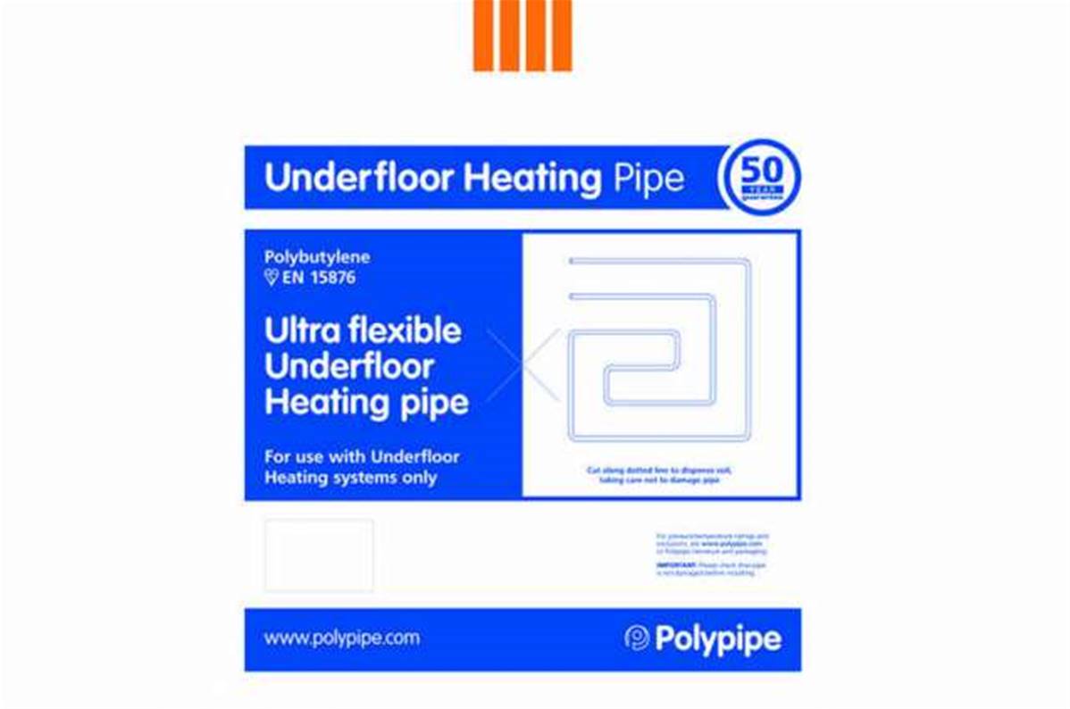 Polypipe Underfloor Heating Polybutylene 15mm x 100m Coil UFH Pipe ...