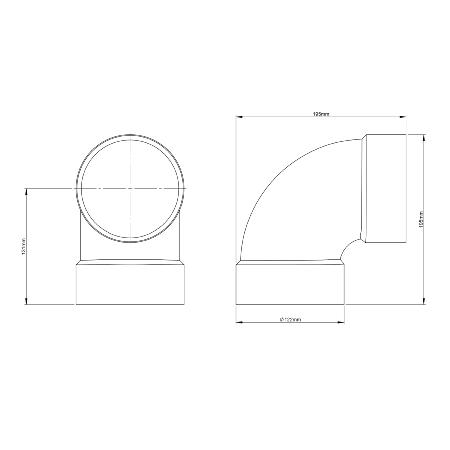 Be Modern 4" Decorative Flue Pipe 90° Cream 02726X
