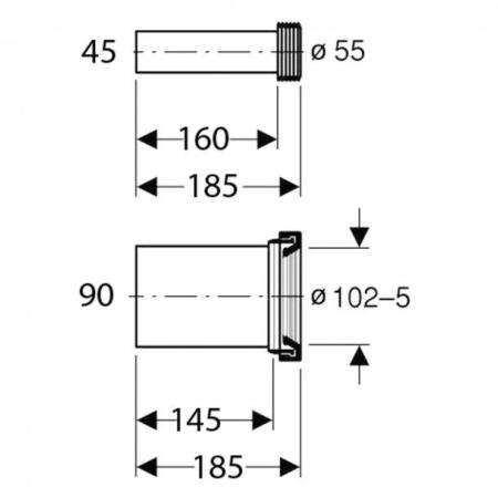 Geberit Duofix Wall Mounted Connection Set & Cap