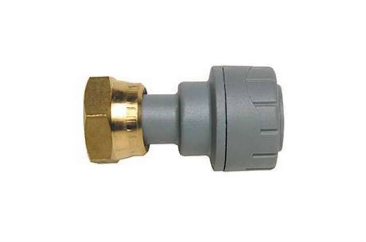 Polypipe Straight Tap Connector (Brass Connecting Nut) 15mm x 3/4” PB71534