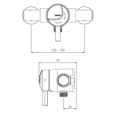 Bristan Opac Thermostatic Shower Valve MINI2 TS1203 EL C