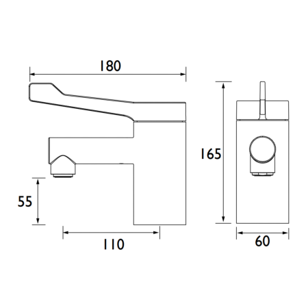 Bristan Solo Commercial TMV3 Mono Basin Mixer SOLO2-T3LL