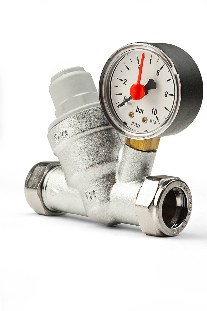 Inta 15mm Pressure Reducing Valve Inc Gauge + Filter PRV22331510.1