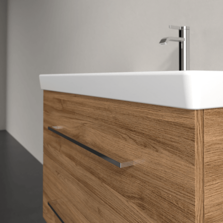 V&B Avento Oak Kansas 800mm Wall Hung 2-Drawer Washbasin and Vanity Unit